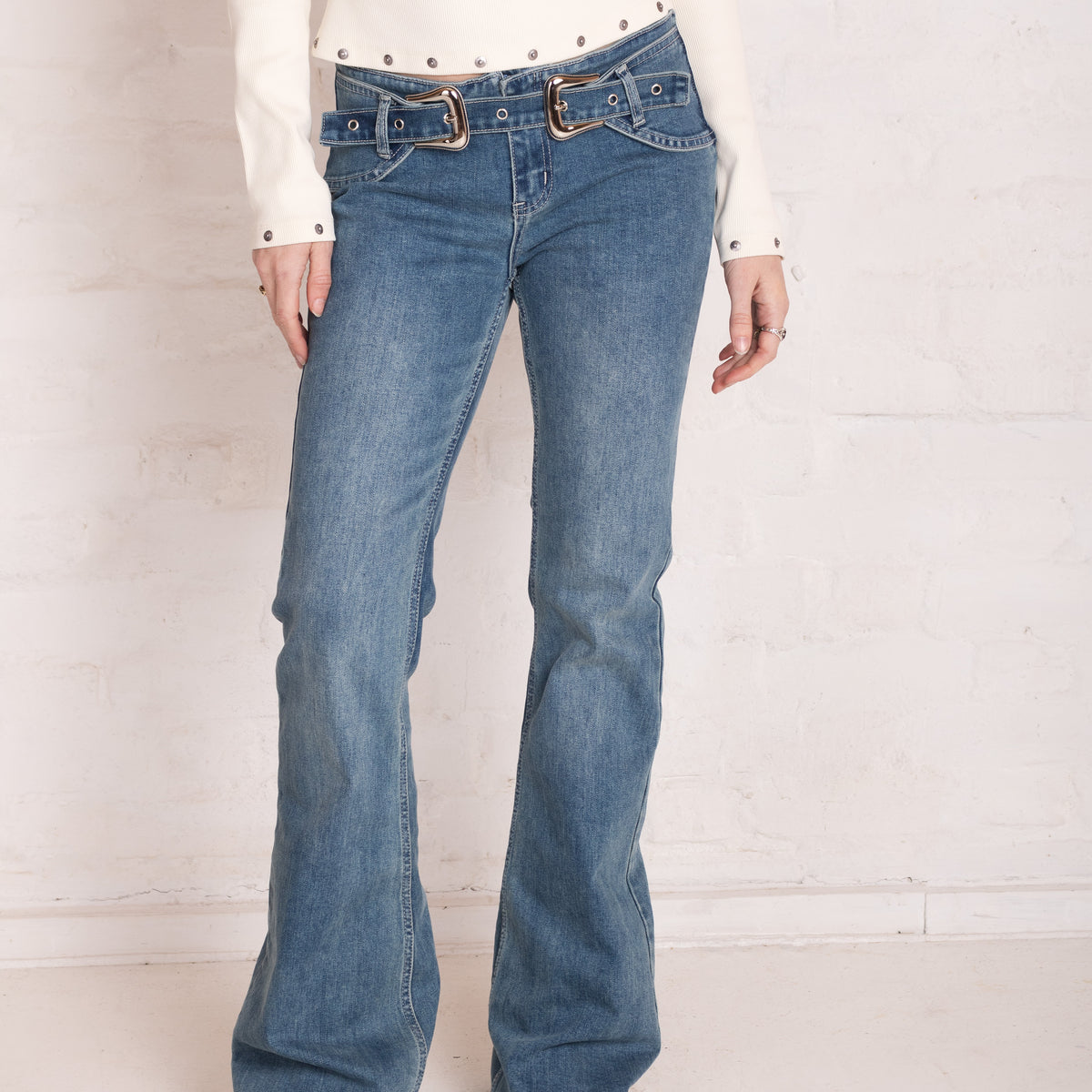 Charlie Western Buckle Flare Jeans – The Ragged Priest