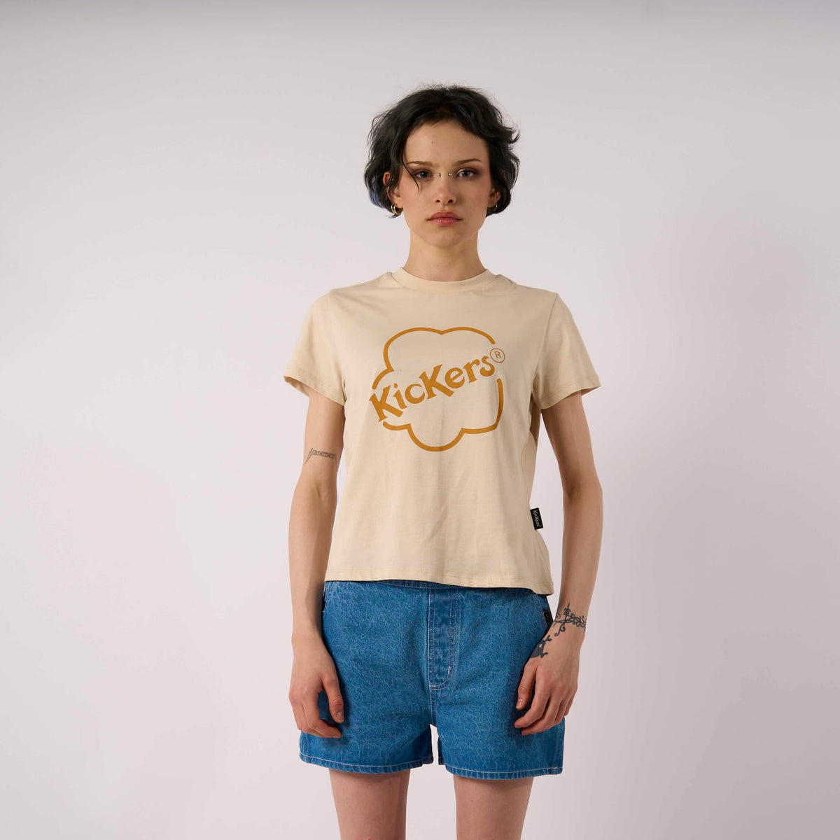 Kickers Cream Logo T-shirt – The Ragged Priest
