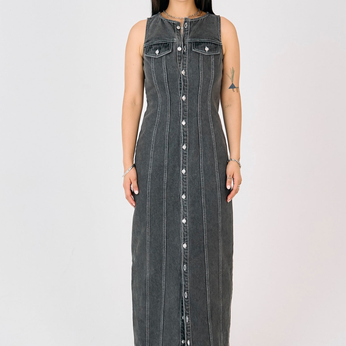 Defence Panel Seam Denim Maxi Dress – The Ragged Priest